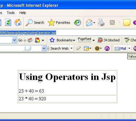 Using Operators in JSP